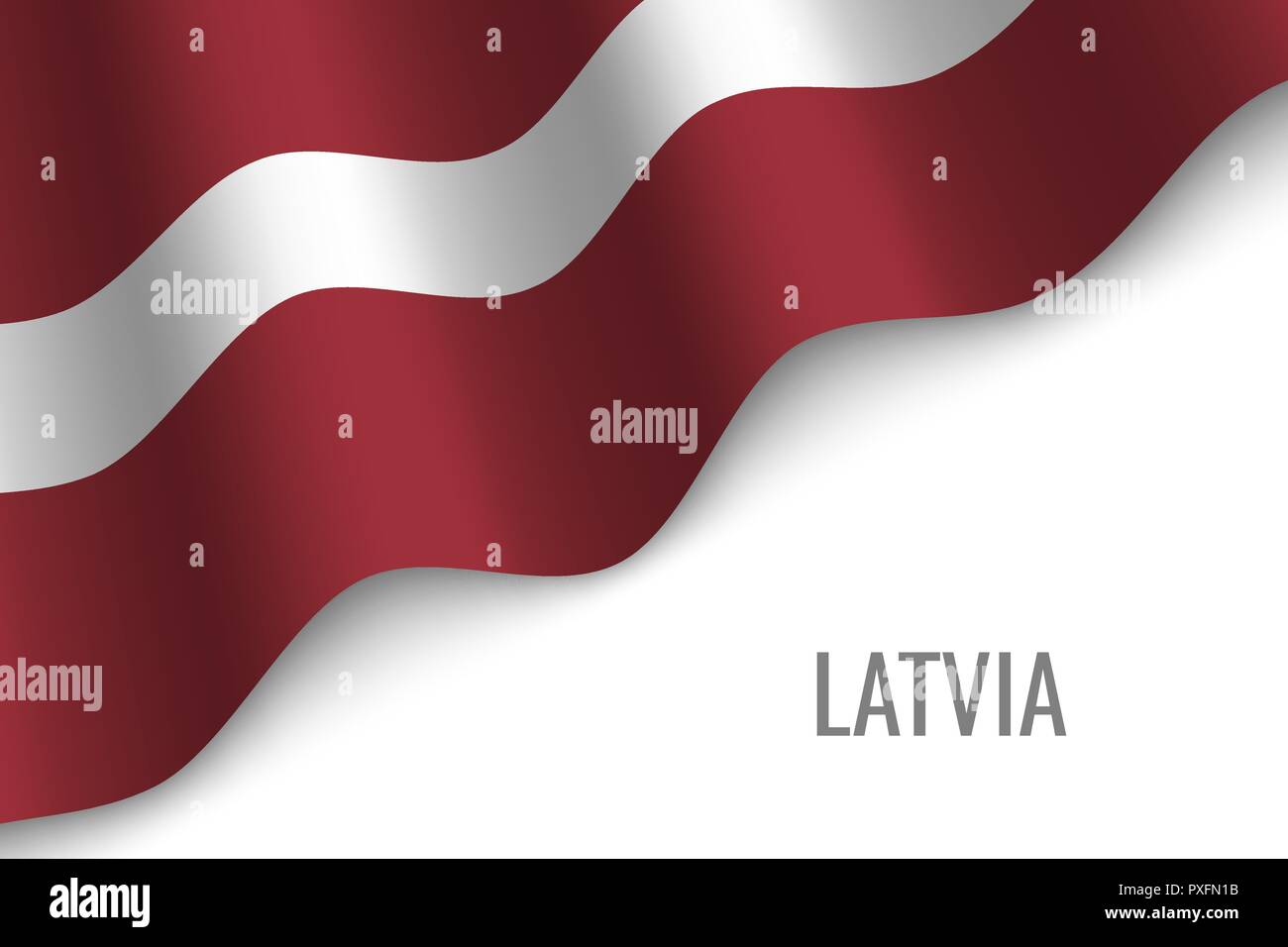 waving flag of Latvia with copyspace. Template for brochure. vector ...