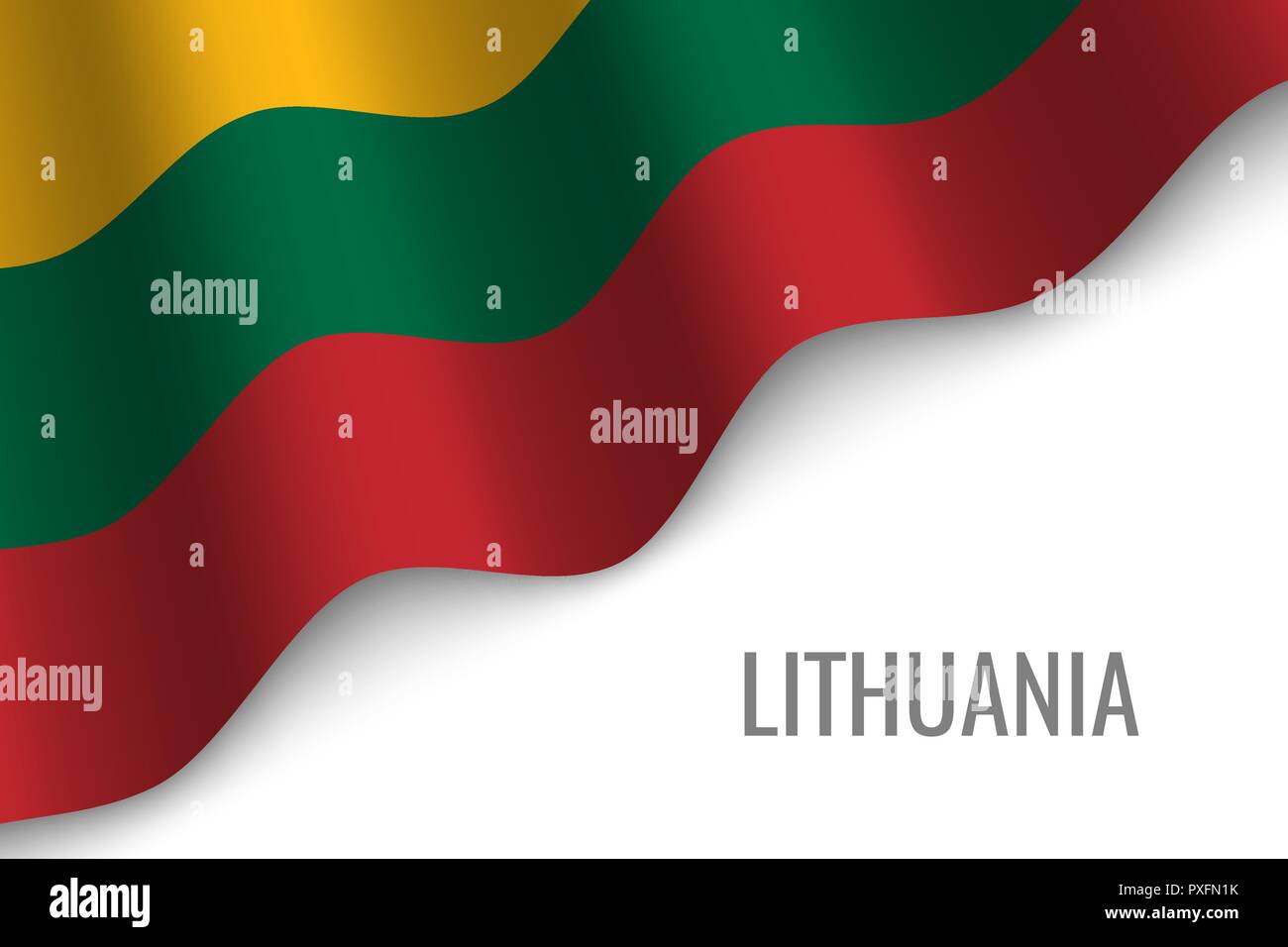 waving flag of Lithuania with copyspace. Template for brochure. vector ...