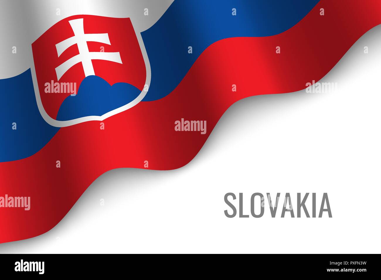waving flag of Slovakia with copyspace. Template for brochure. vector ...