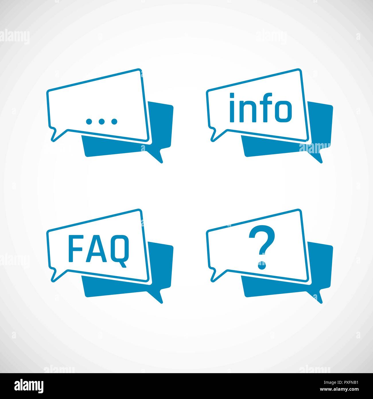 Chat Speech bubble Icons set. Message and information icons, FAQ and ...