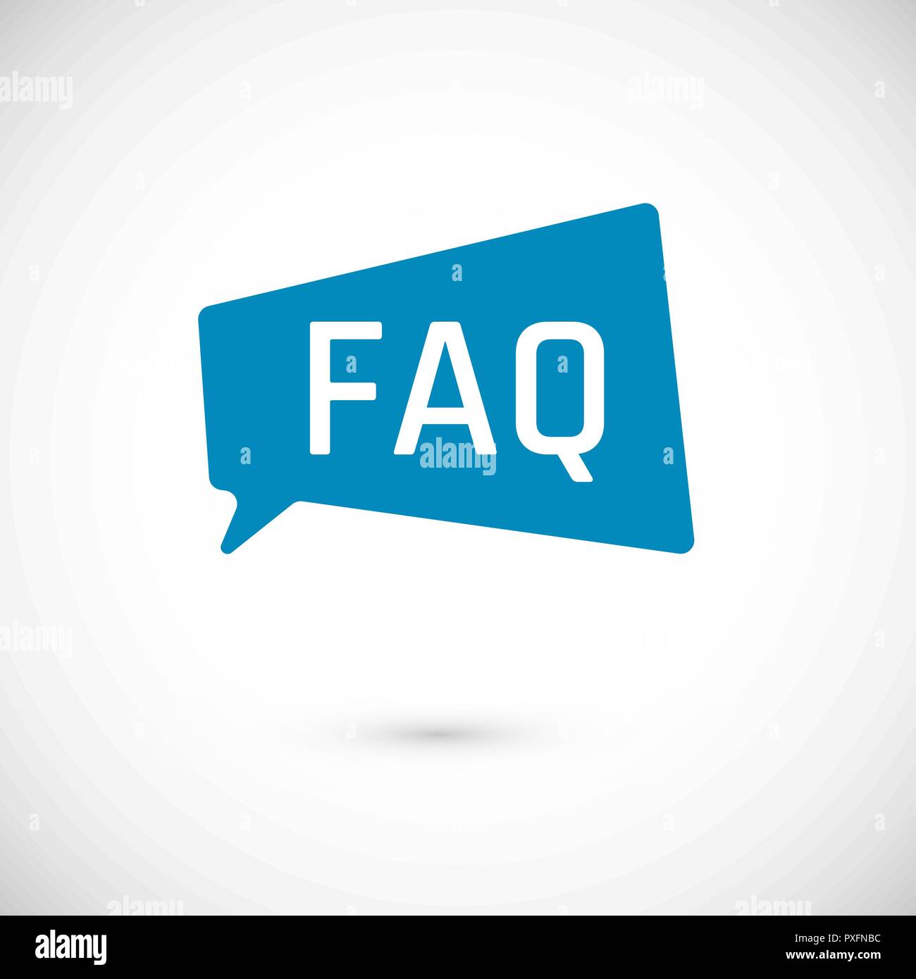 FAQ icon. Frequently Asked Question as Speech bubble. Blue bubble and ...