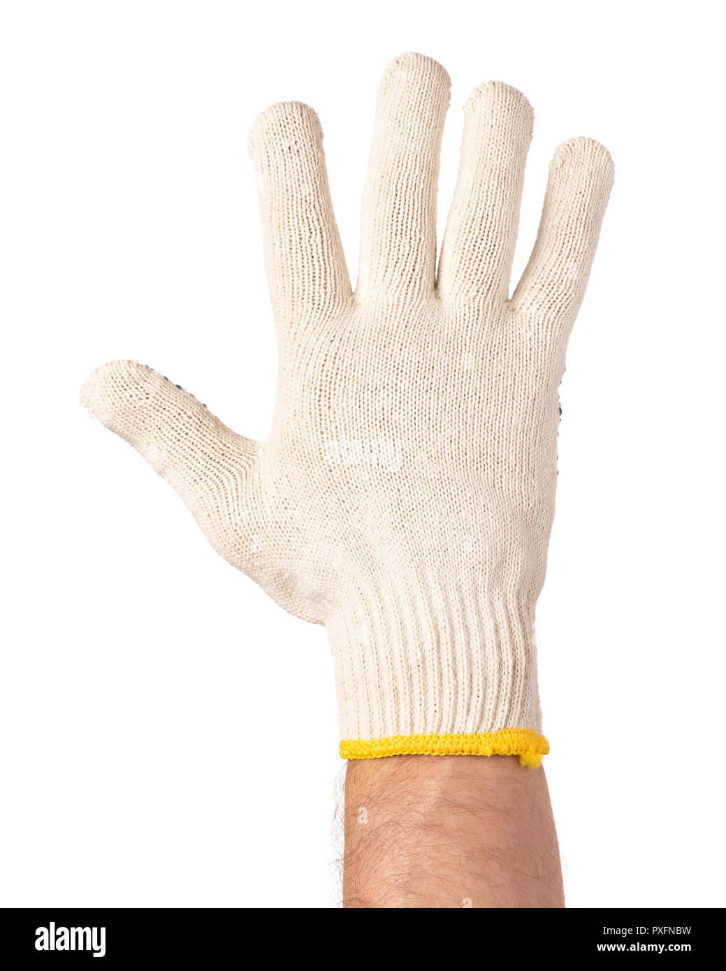 Male hand wearing working glove Stock Photo - Alamy