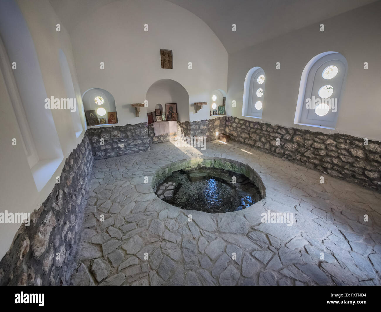 Chapel at Saint Naum monastery at lake Ohrid in Macedonia Stock Photo ...