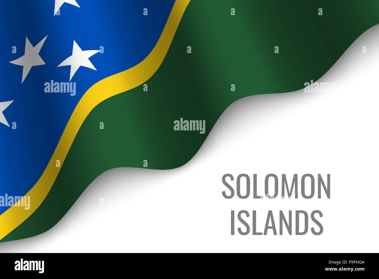 waving flag of Solomon Islands with copyspace. Template for brochure. vector illustration Stock ...