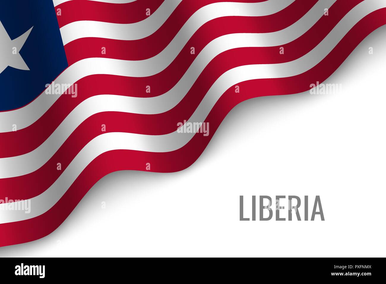 waving flag of Liberia with copyspace. Template for brochure. vector ...
