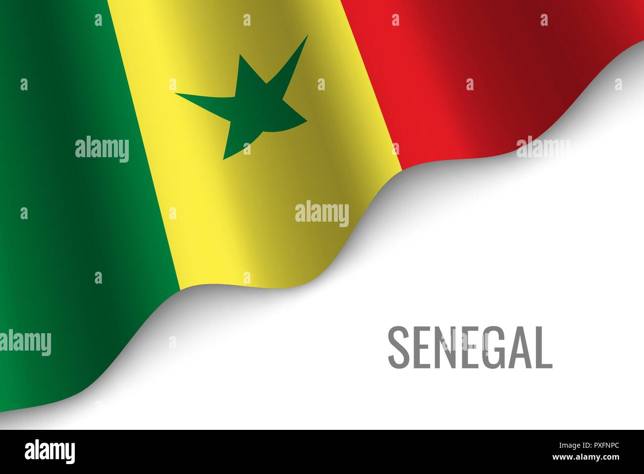 waving flag of Senegal with copyspace. Template for brochure. vector illustration Stock Vector ...