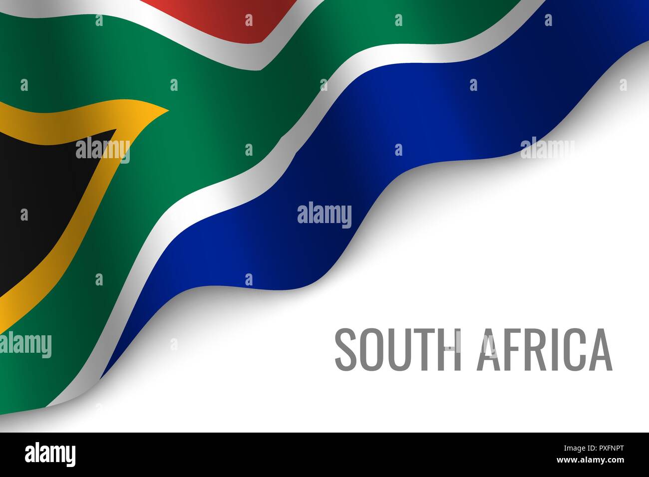 waving flag of South Africa with copyspace. Template for brochure. vector illustration Stock ...