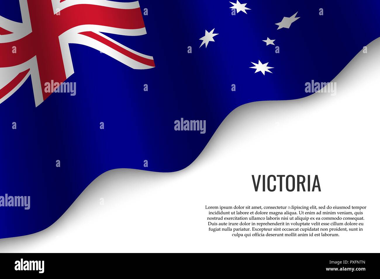 waving flag of Victoria is a region of Australia on transparent ...