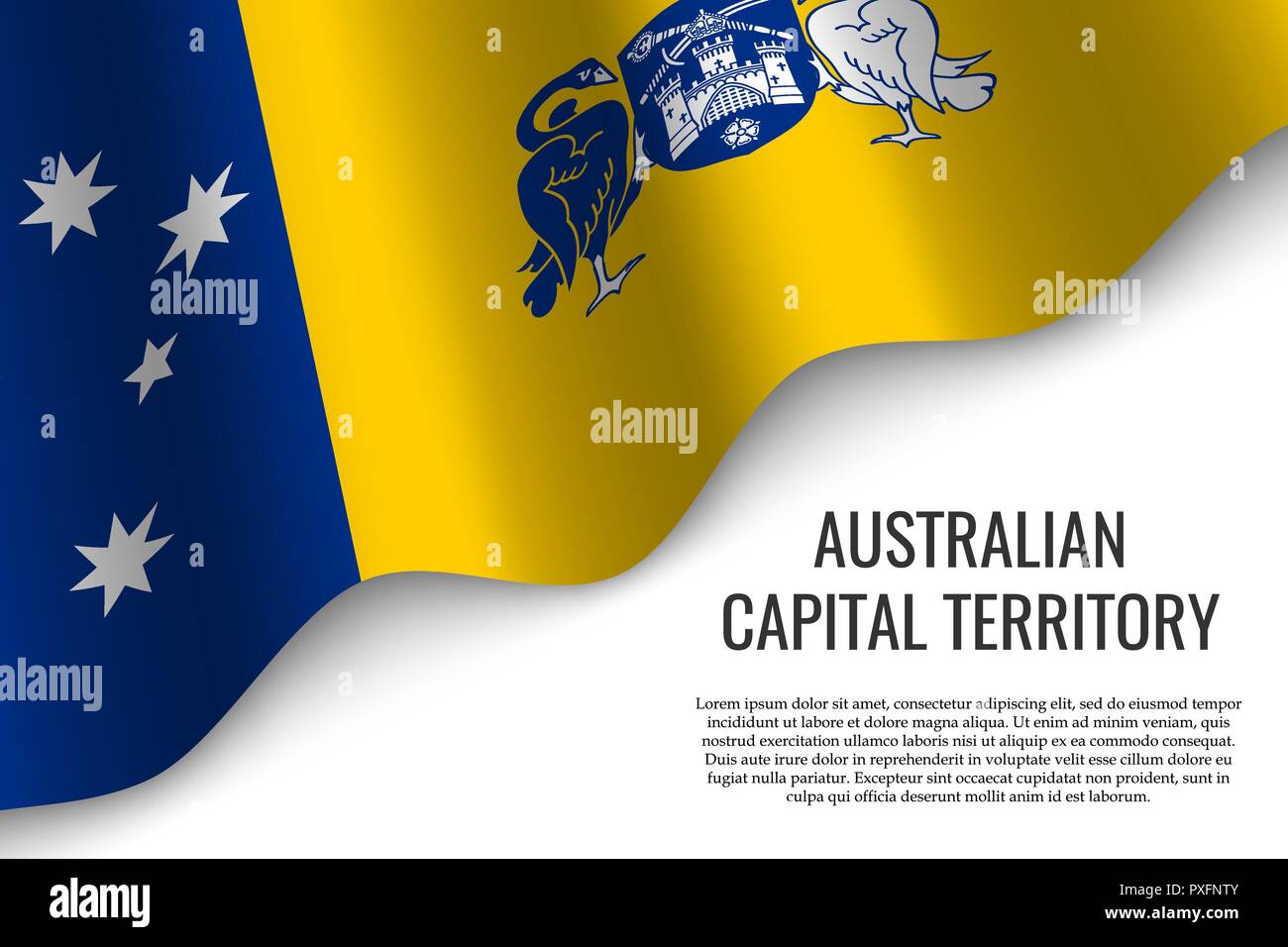 waving flag of Australian Capital Territory is a region of Australia on ...