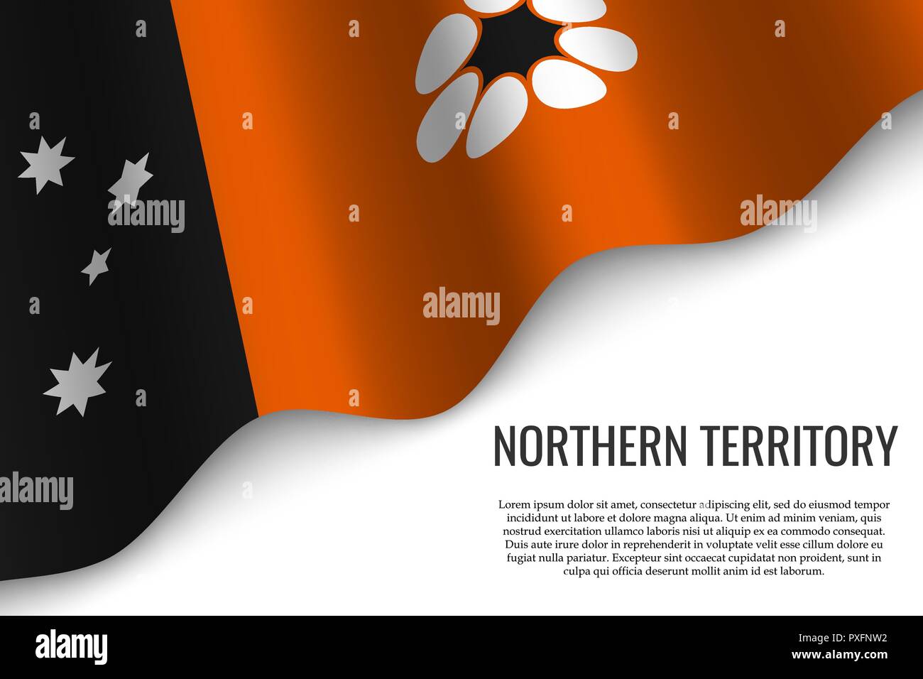 waving flag of Northern Territory is a region of Australia on ...