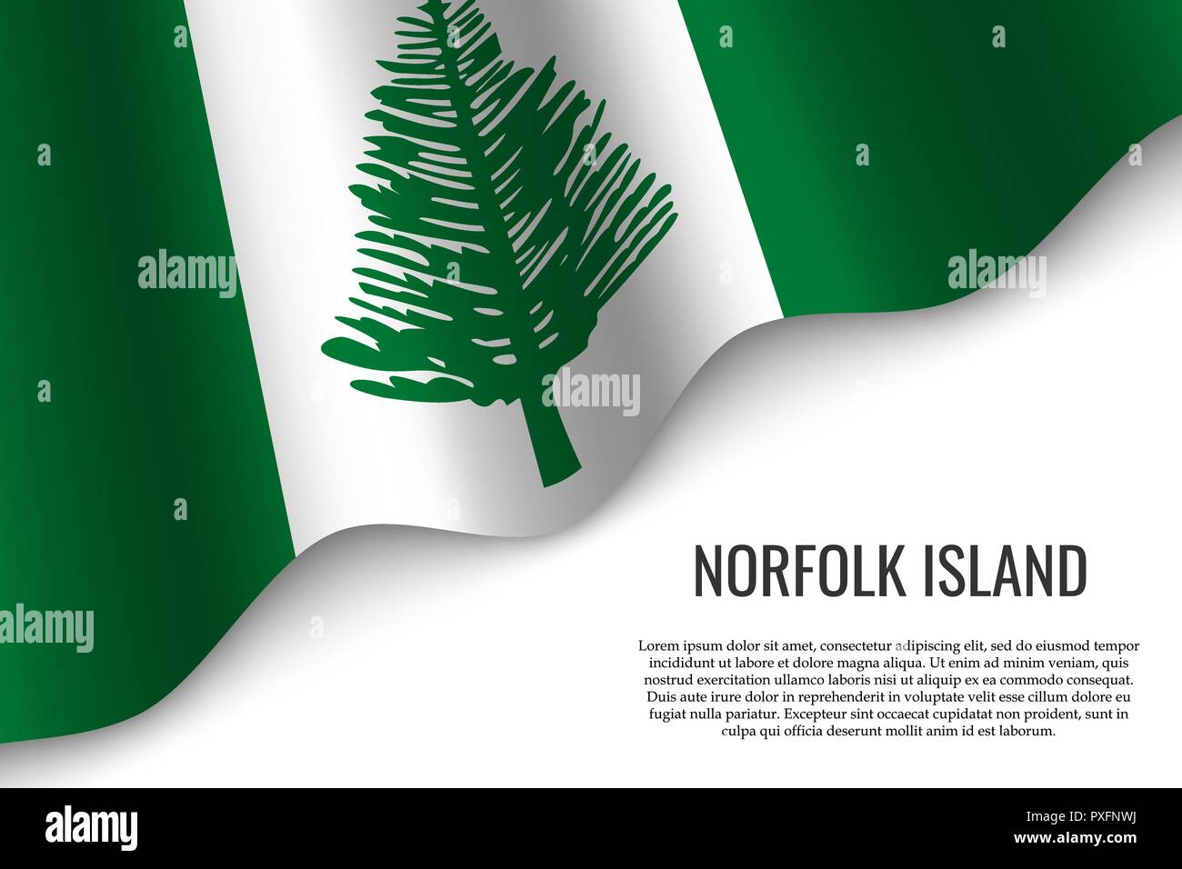 waving flag of Norfolk Island is a region of Australia on transparent ...