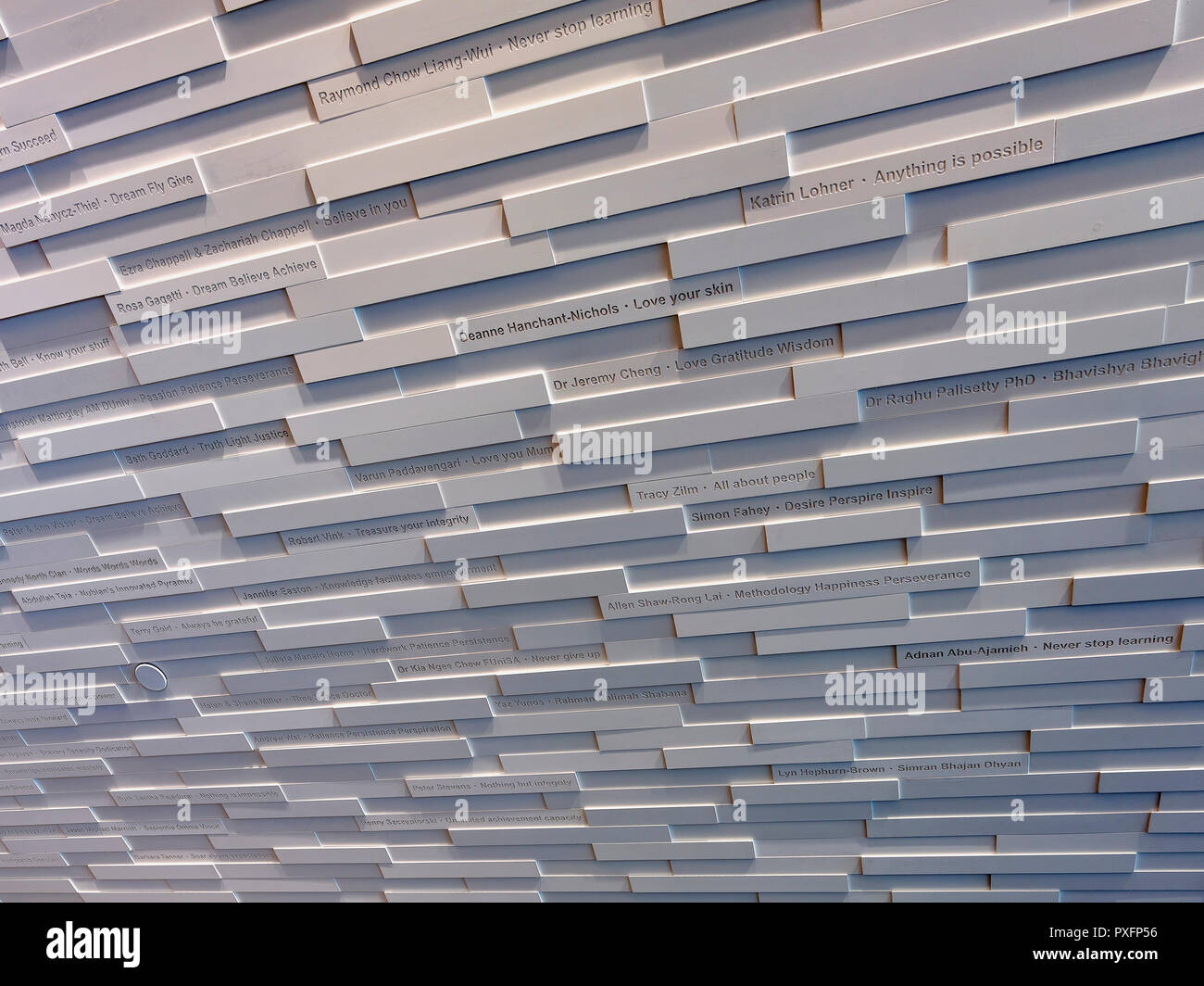 Feature wall in building foyer space. Pridham Hall, Adelaide, Australia ...