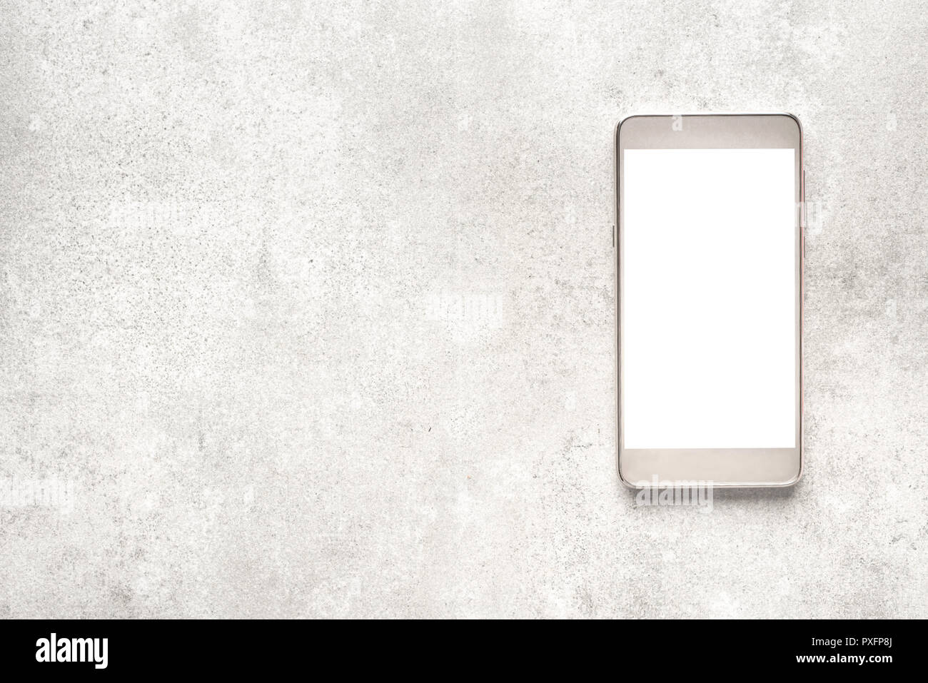 Modern smart phone screen, white touchscreen of cellphone, mockup Stock ...