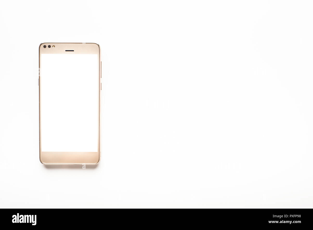 Empty screen of smartphone isolated on white background Stock Photo - Alamy