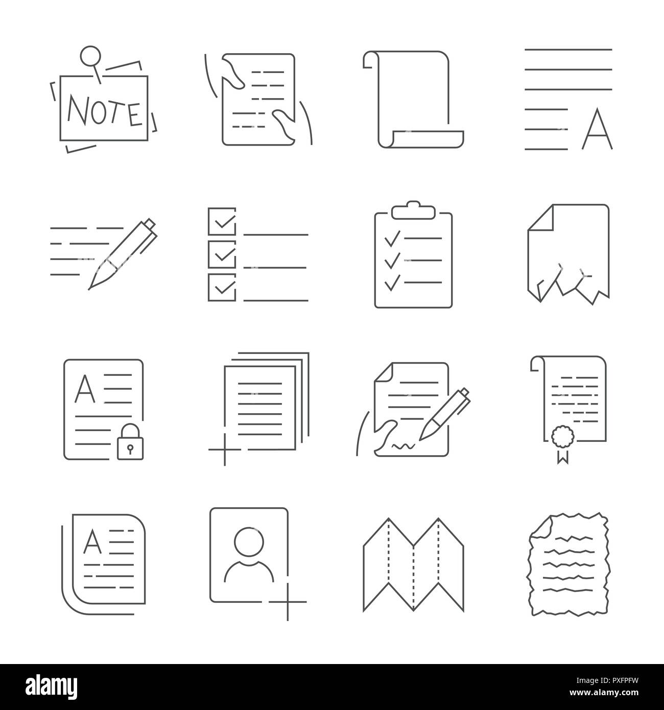 Simple Set Of Document Flow Management Vector Line Icons Contains Such Icons As Crumpled