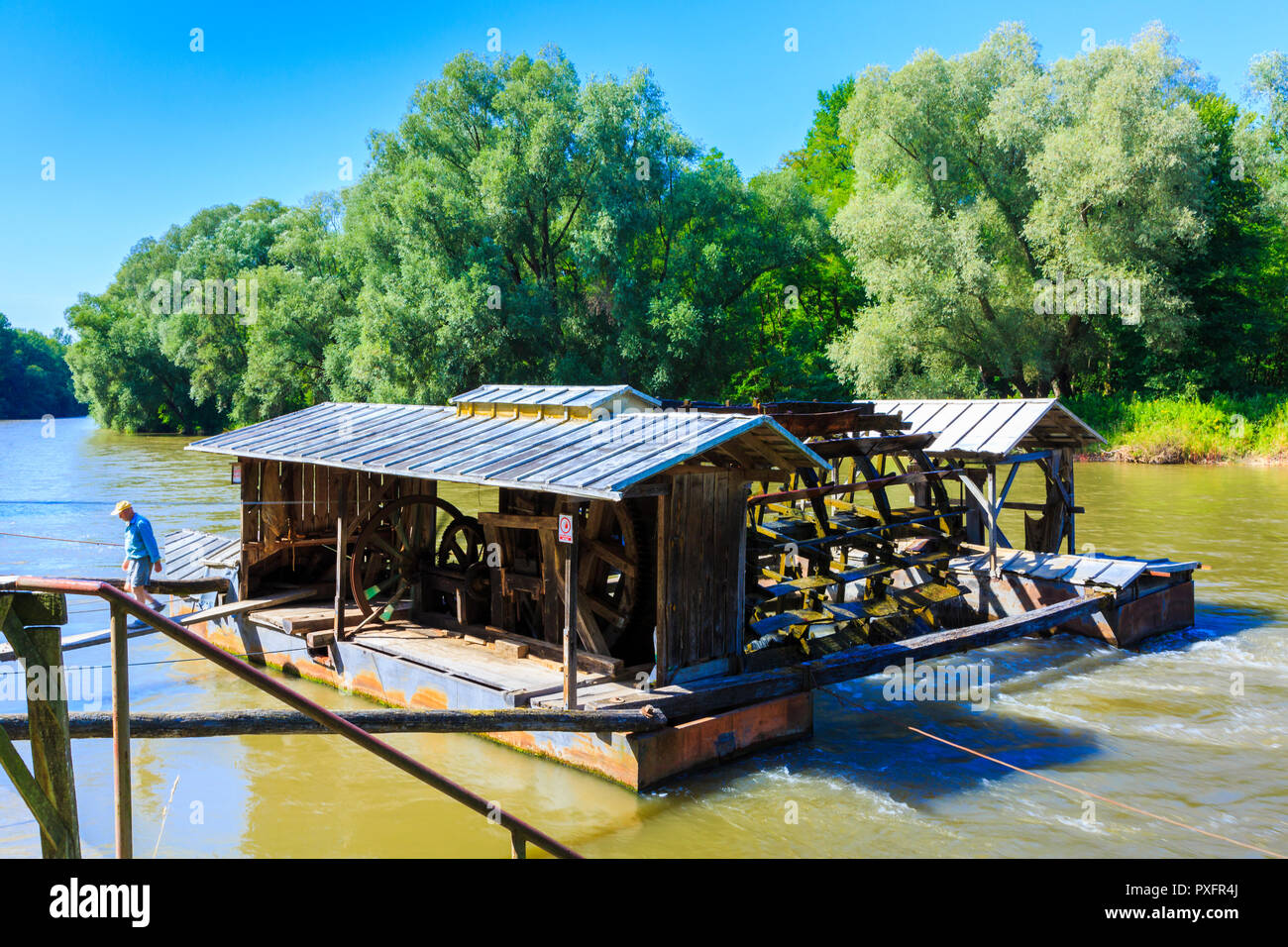 Floating mills on the Mura river Stock Photo - Alamy