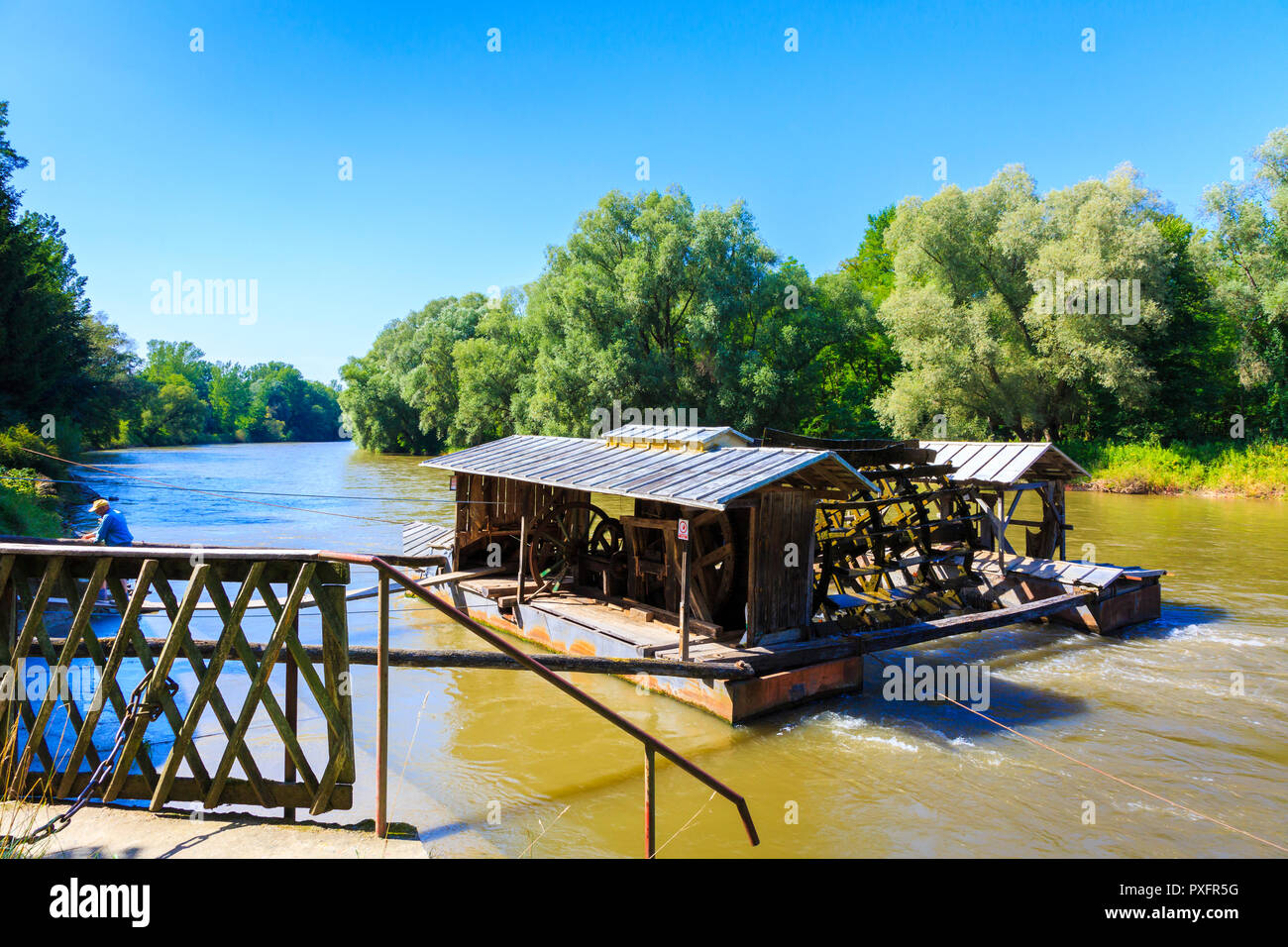 Floating mills on the Mura river Stock Photo - Alamy