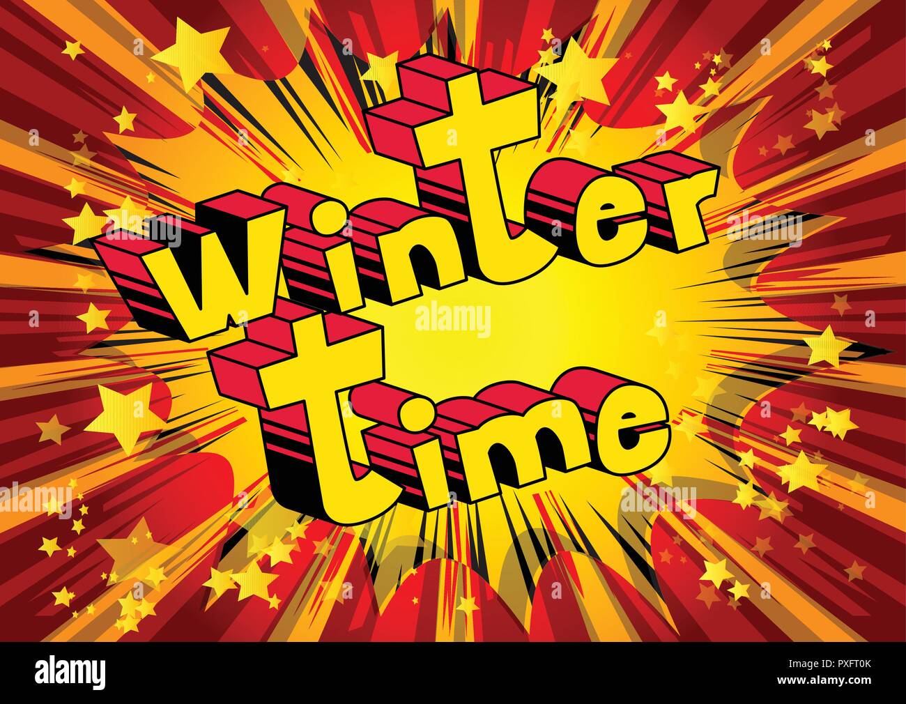 Winter Time - Vector illustrated comic book style phrase Stock Vector ...