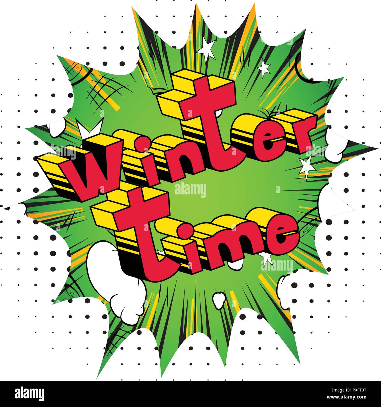 Winter Time - Vector illustrated comic book style phrase Stock Vector ...
