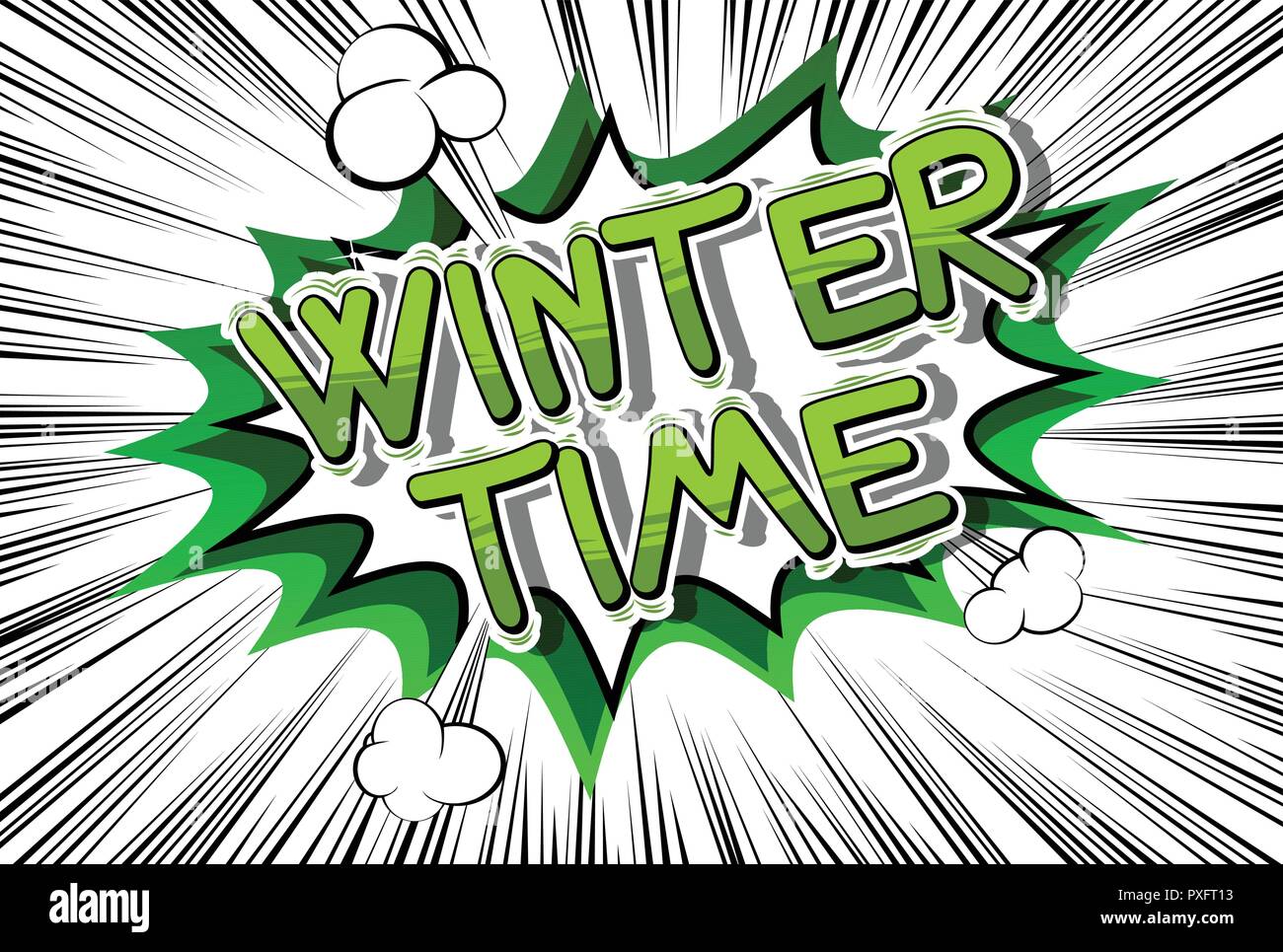 Winter Time - Vector illustrated comic book style phrase Stock Vector ...