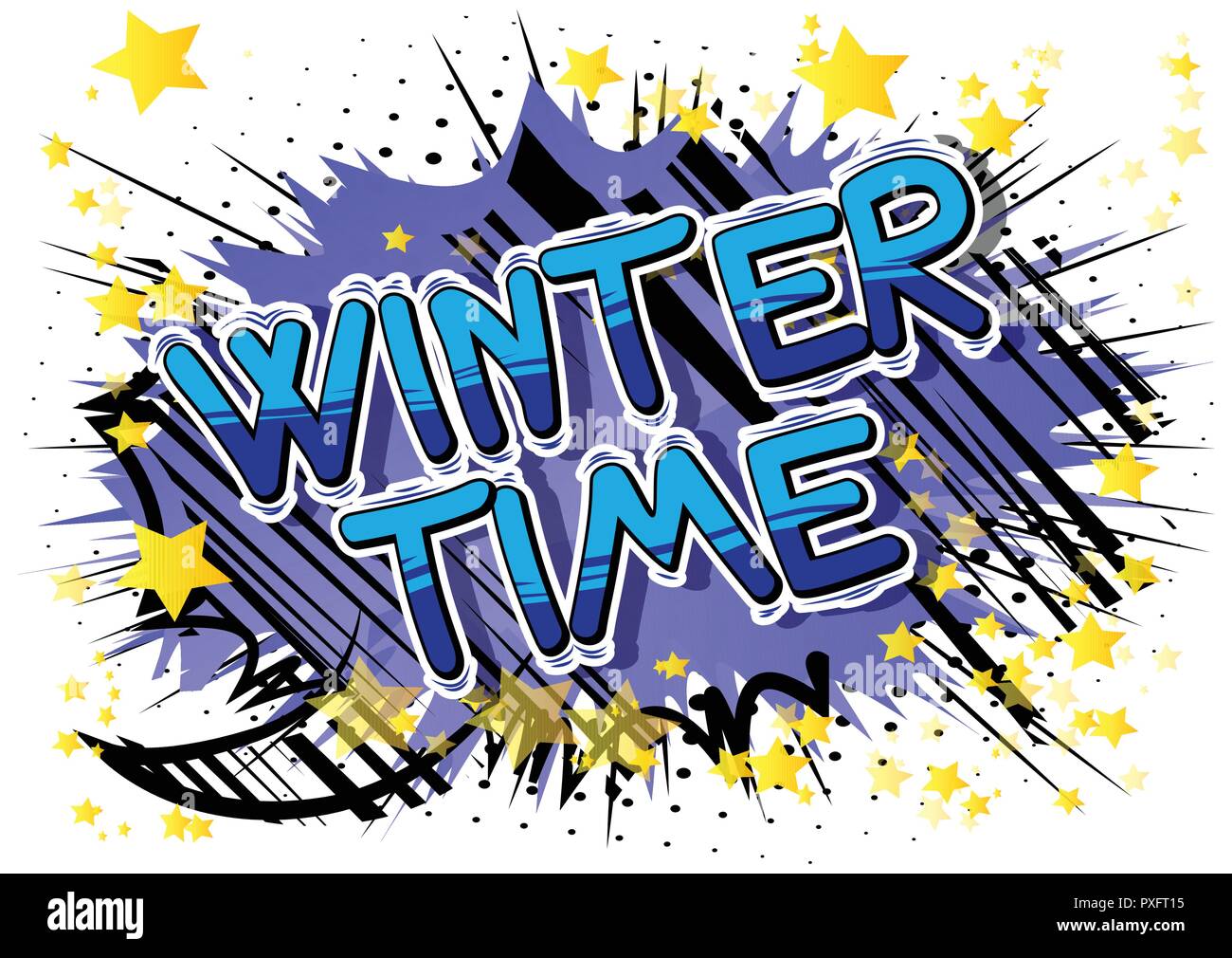 Winter Time - Vector illustrated comic book style phrase Stock Vector ...