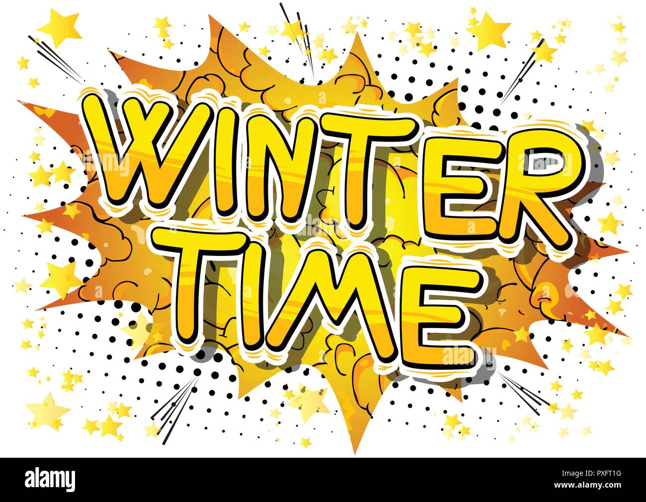 Winter Time - Vector illustrated comic book style phrase Stock Vector ...