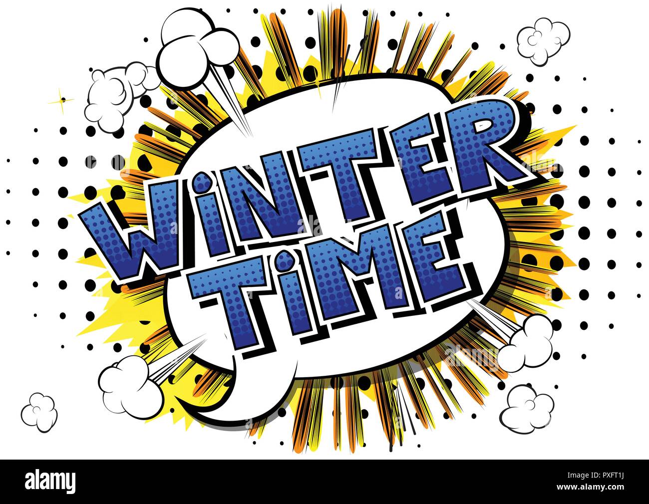 Winter Time - Vector illustrated comic book style phrase Stock Vector ...
