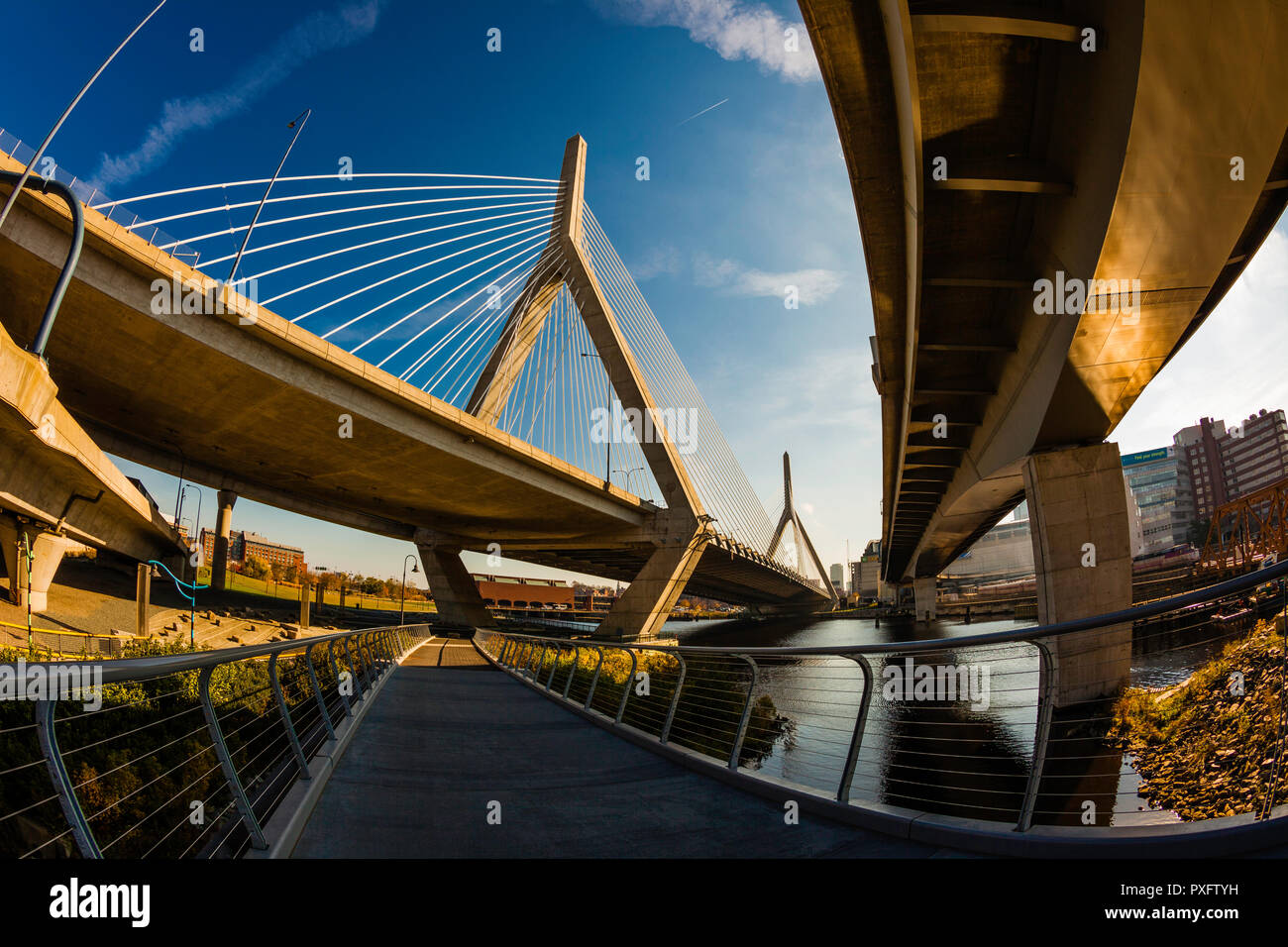 Leonard P. Zakim Bunker Hill Memorial Bridge Boston, Massachusetts, USA ...