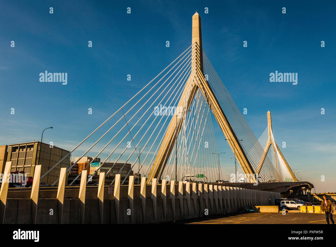 Leonard P Zakim Bunker Hill Memorial Bridge Stock Photos & Leonard P ...