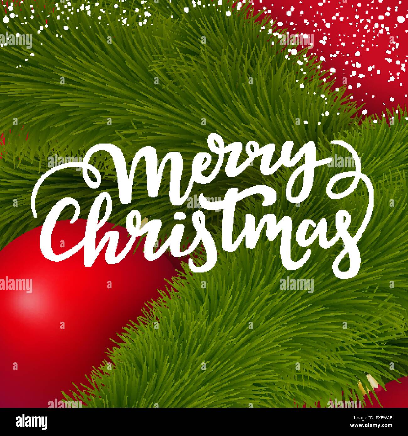 Merry Christmas card design. Festive winter background with ...