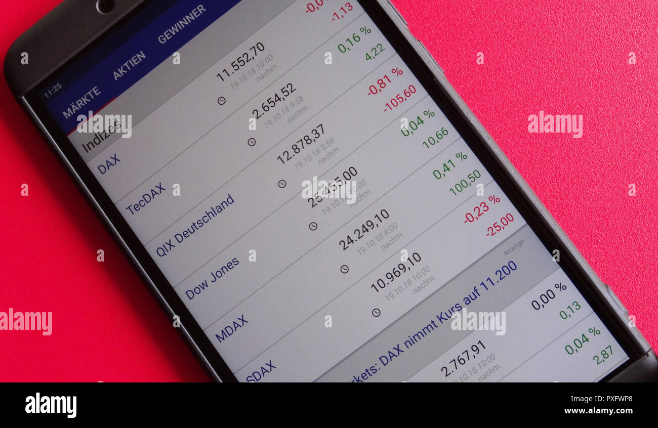 Modern smartphone displaying business data and charts Stock Photo - Alamy