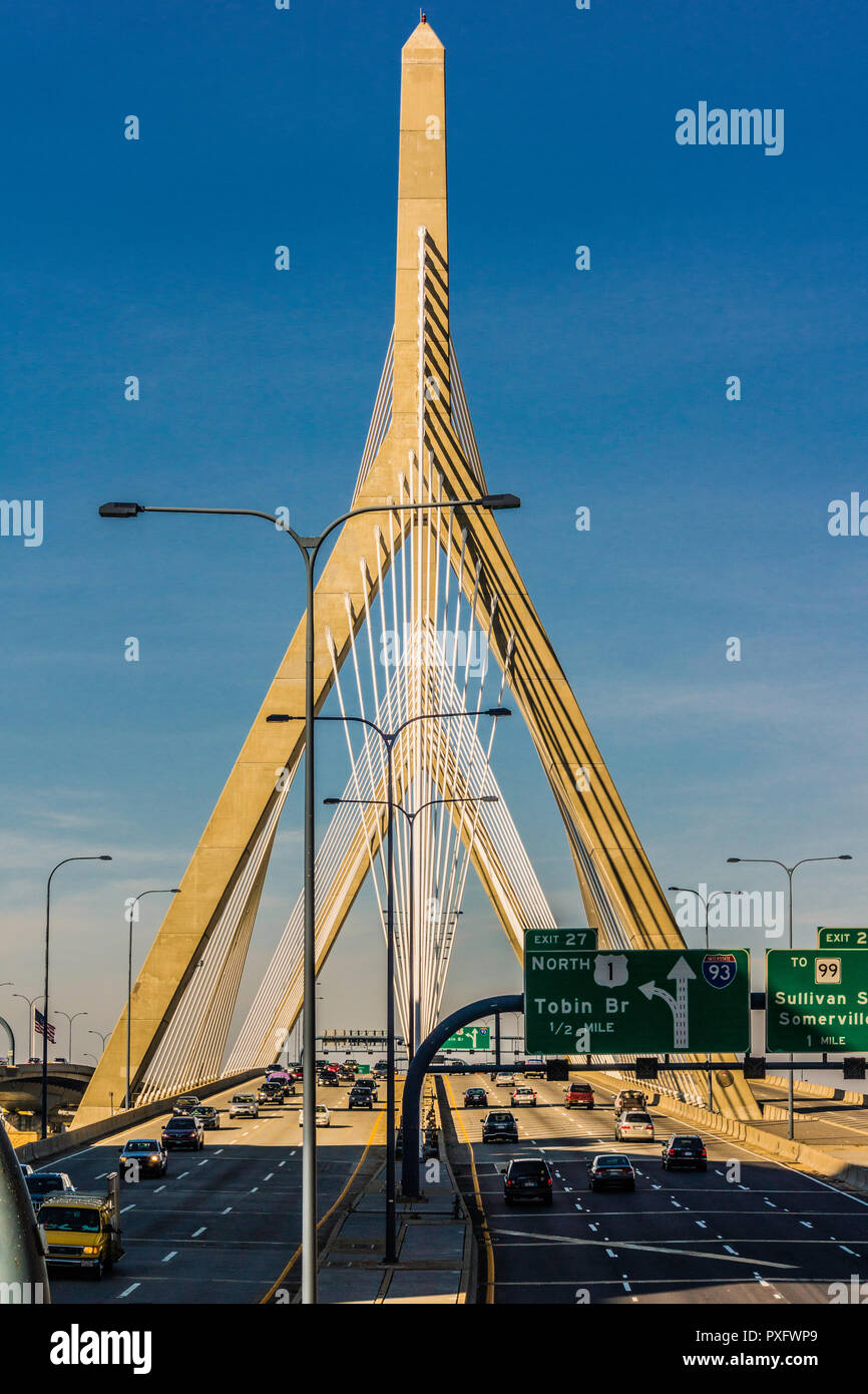 Leonard P. Zakim Bunker Hill Memorial Bridge Boston, Massachusetts, USA ...