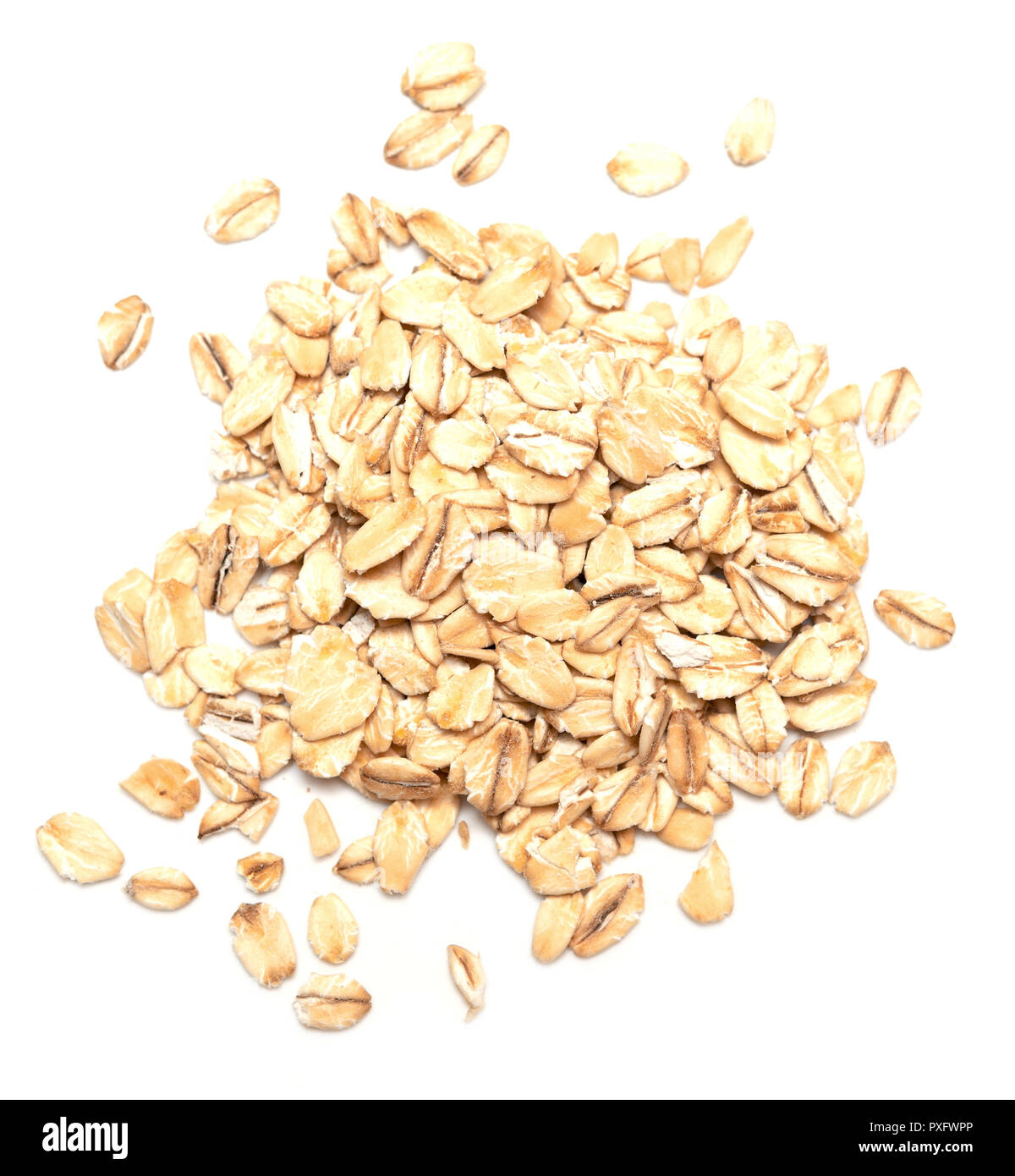 Oat flakes isolated on white background Stock Photo - Alamy