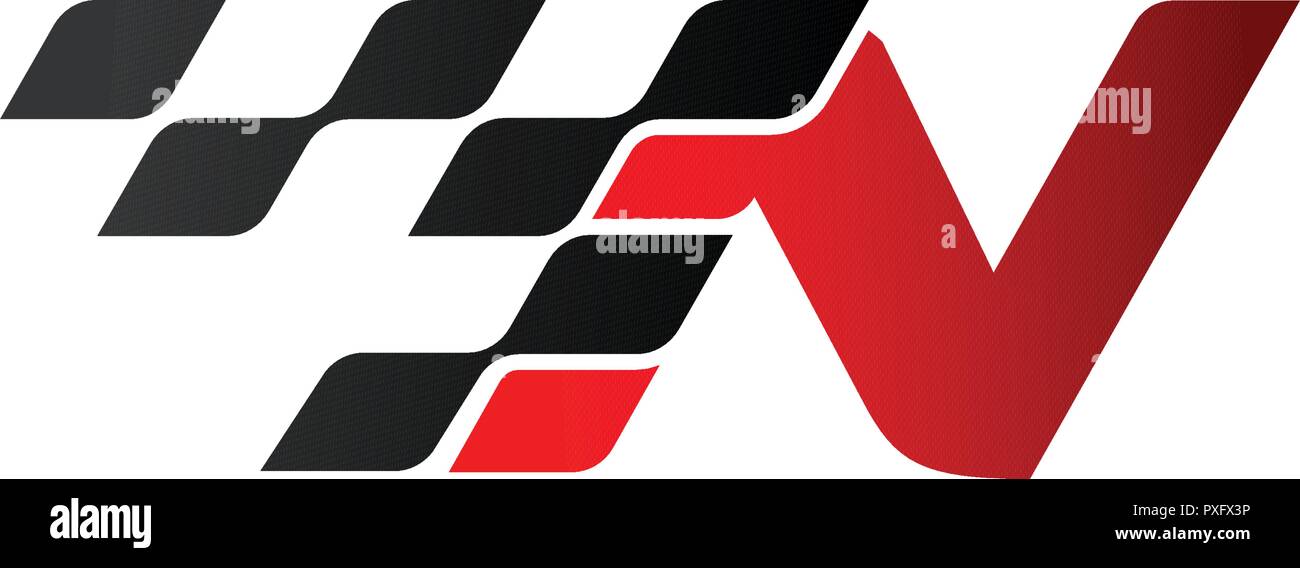 Letter N with racing flag logo Stock Vector Image & Art - Alamy