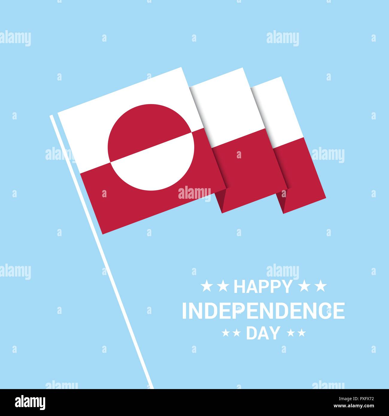 Greenland Independence day typographic design with flag vector Stock ...