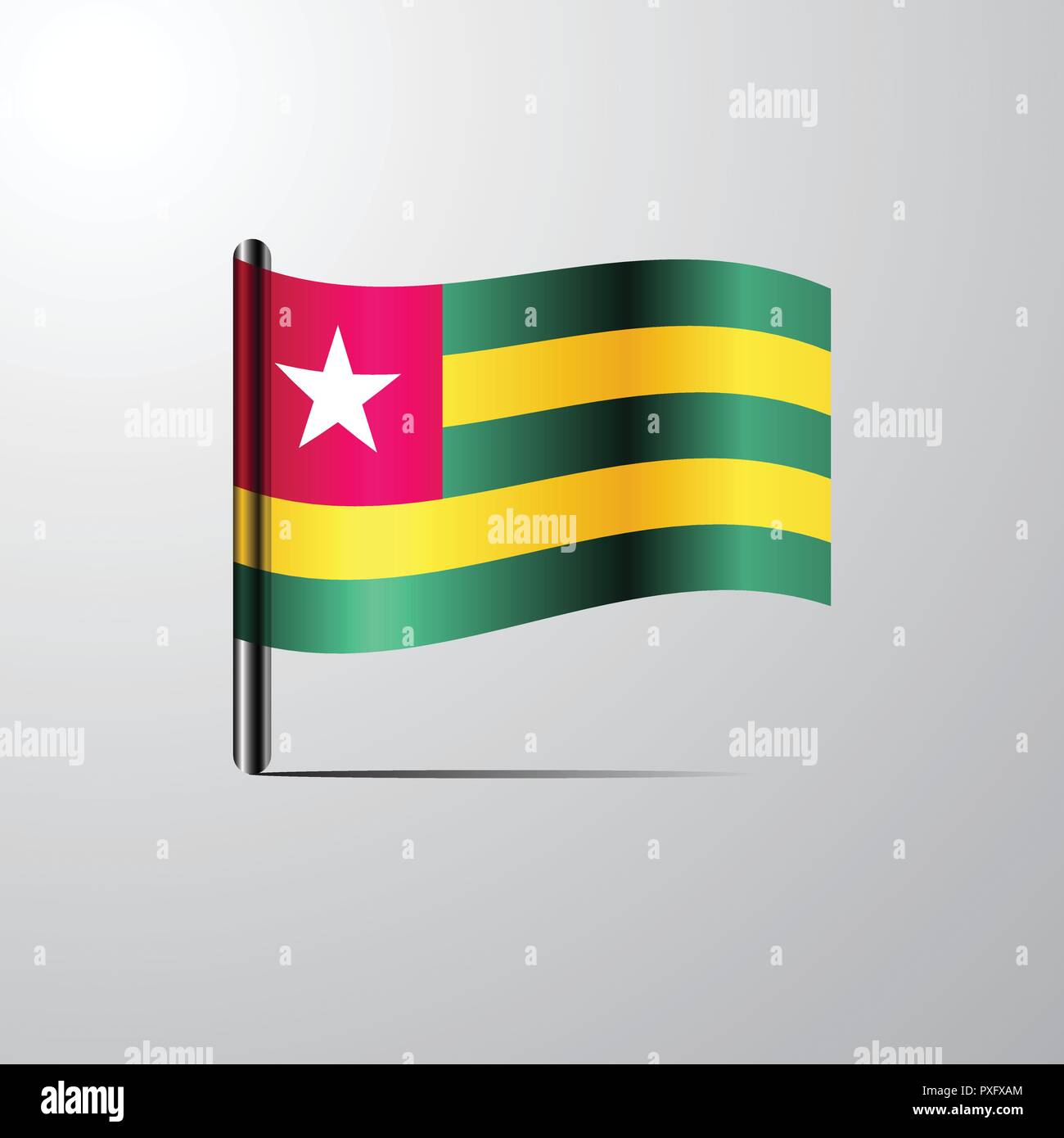 Wavy flag of togo Stock Vector Images - Alamy