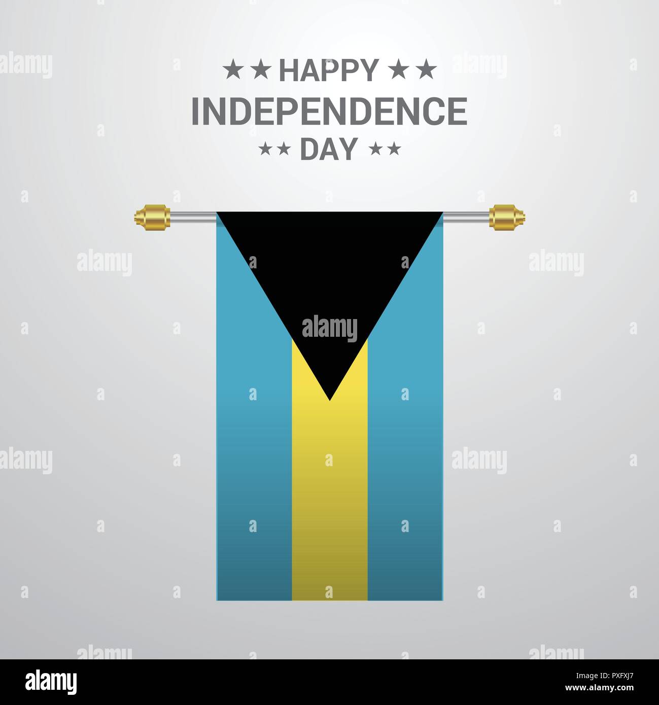 Bahamas Independence day hanging flag background Stock Vector Image ...