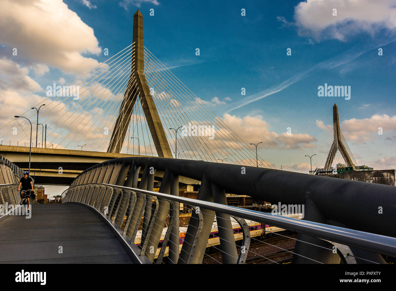 Paul Revere Park Leonard P. Zakim Bunker Hill Memorial Bridge Boston ...