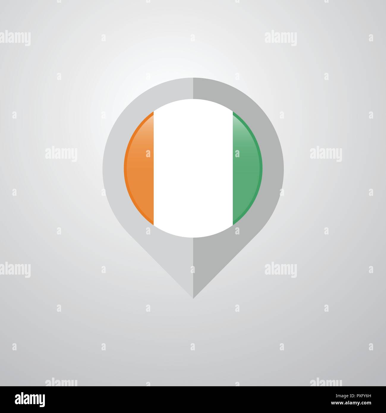 Map Navigation pointer with Cote d Ivoire / Ivory Coast flag design vector Stock Vector Image ...