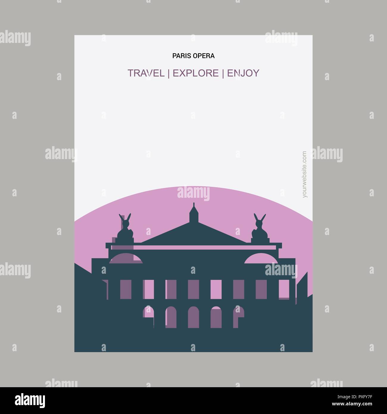 Paris Opera , France Vintage Style Landmark Poster Template Stock ...