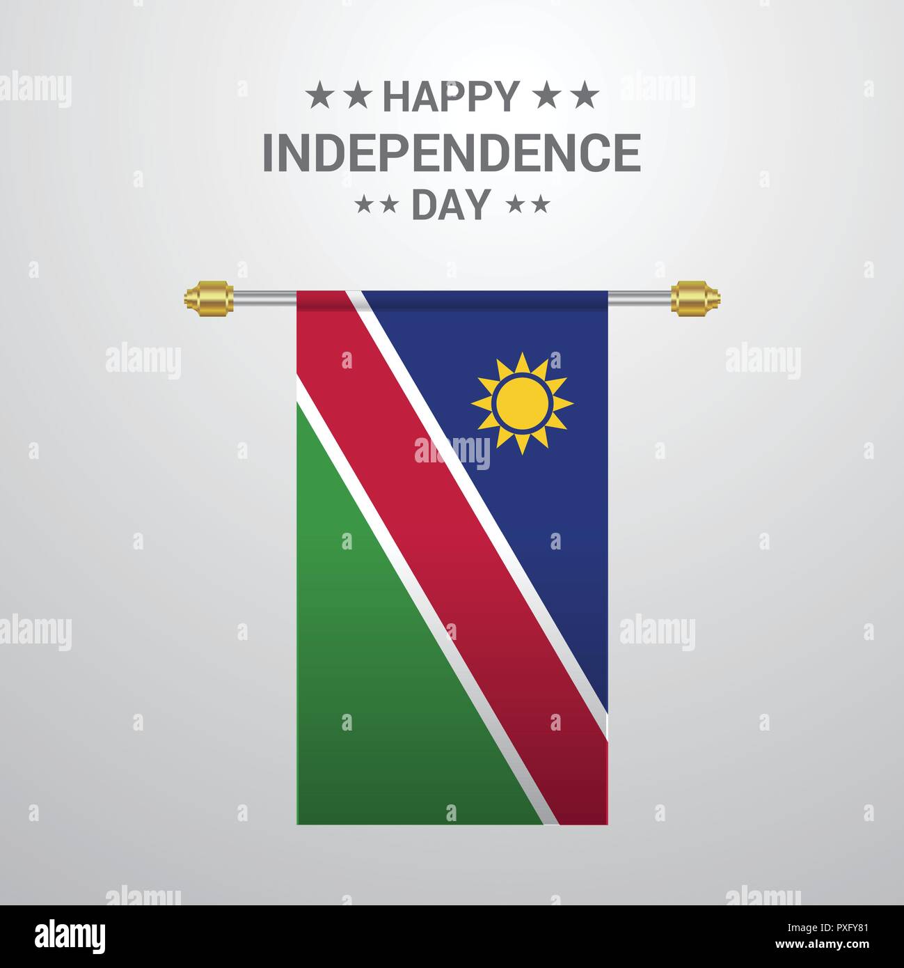 Namibia Independence day hanging flag background Stock Vector Image ...