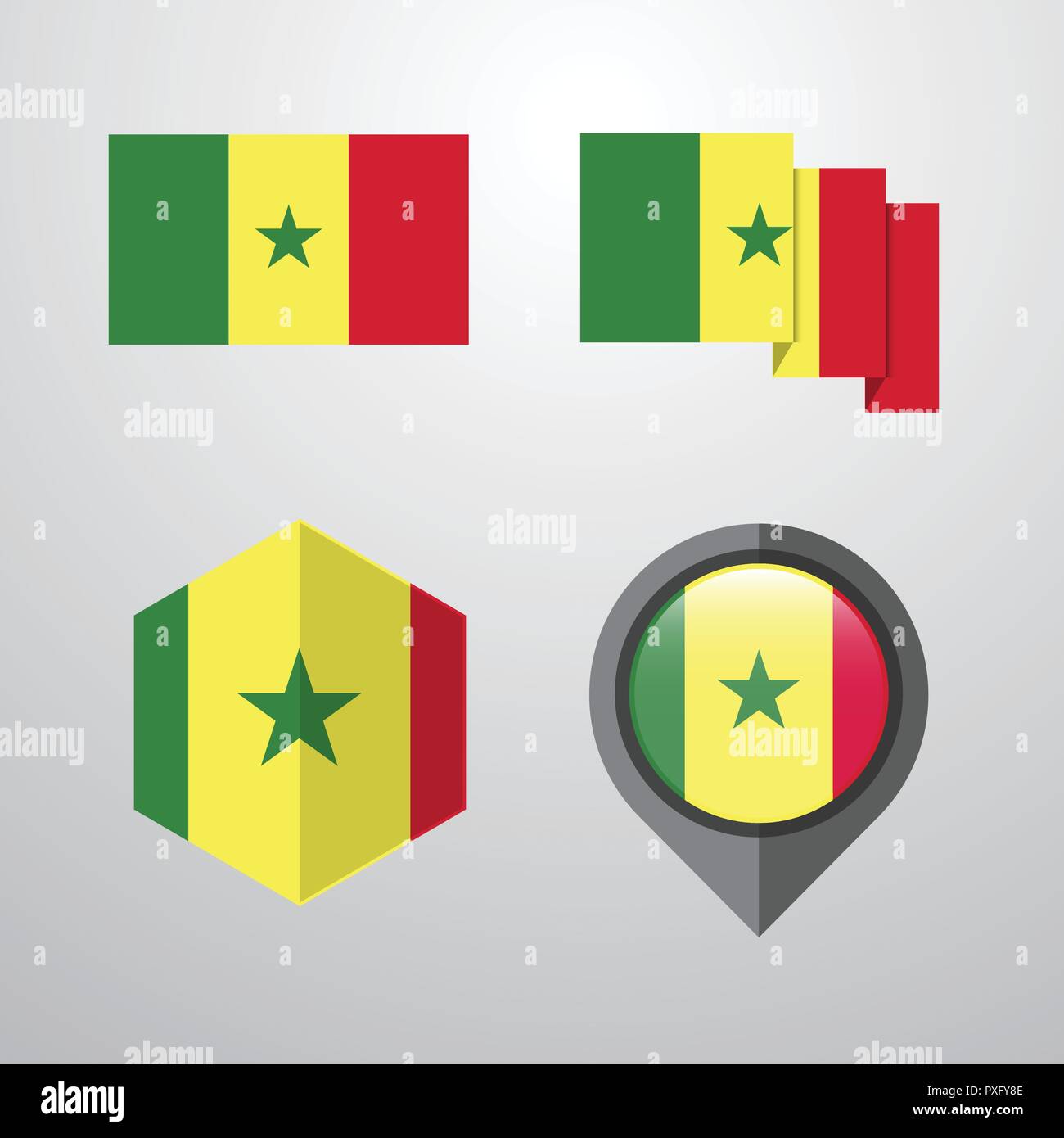 Senegal flag design set vector Stock Vector Image & Art - Alamy
