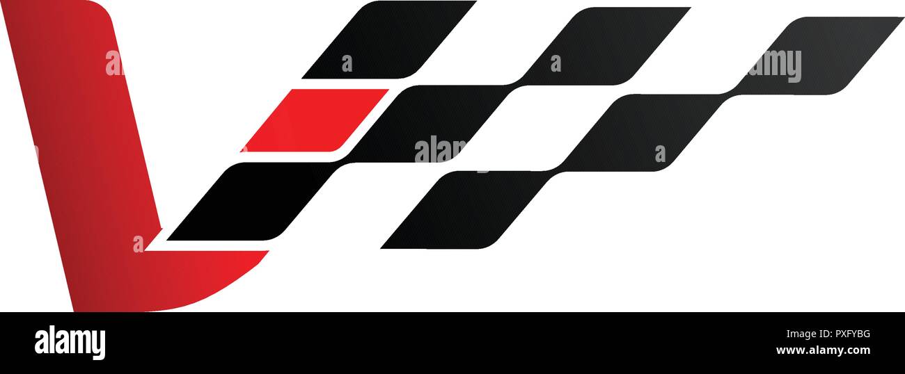 Letter V with racing flag logo Stock Vector Image & Art - Alamy