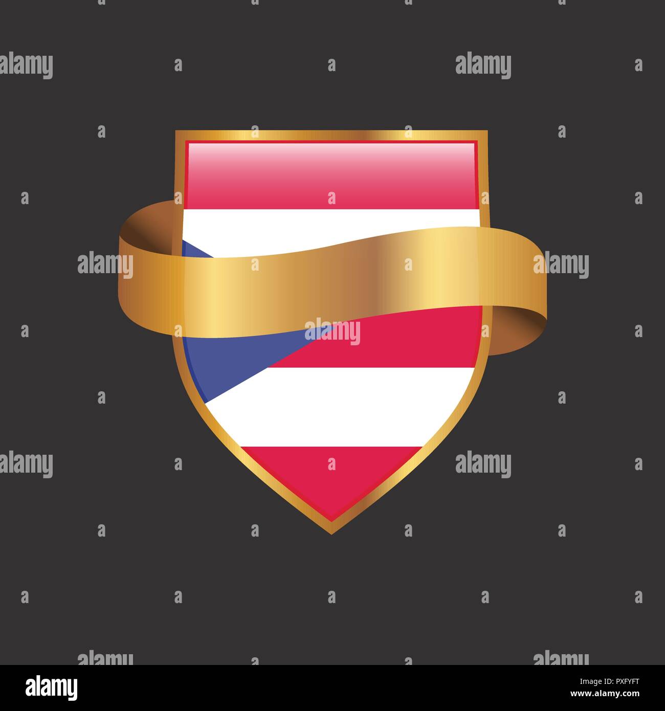 Puerto Rico flag Golden badge design vector Stock Vector Image & Art ...