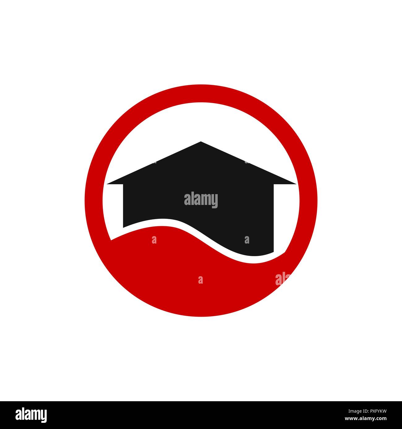 Circle red Real estate logo and business card template Stock Vector ...