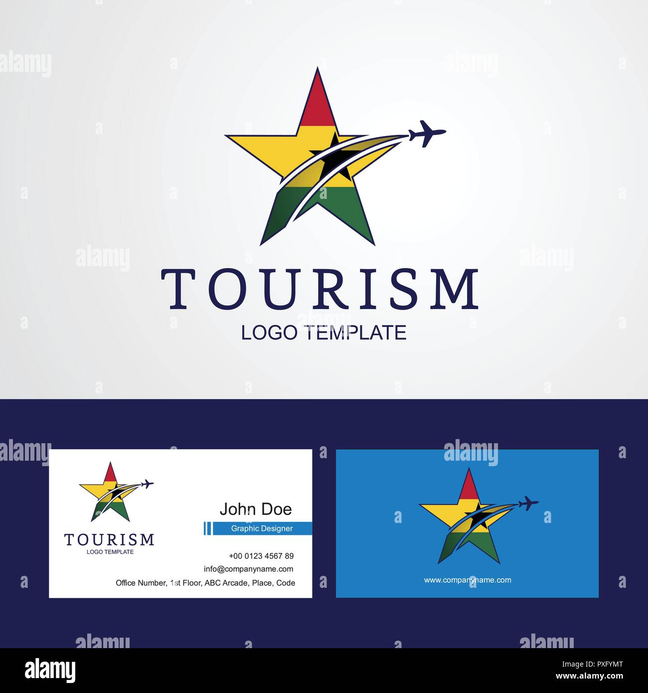 Travel Ghana flag Creative Star Logo and Business card design Stock ...