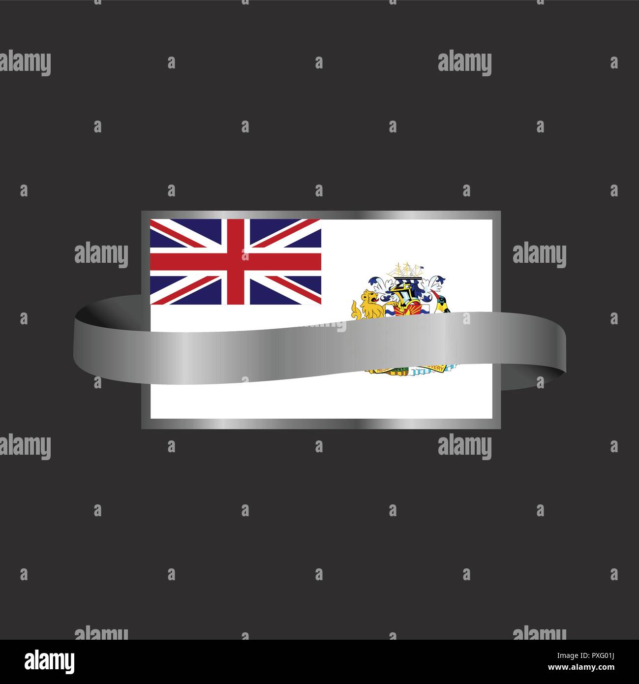 British antarctic Territory flag Ribbon banner design Stock Vector ...