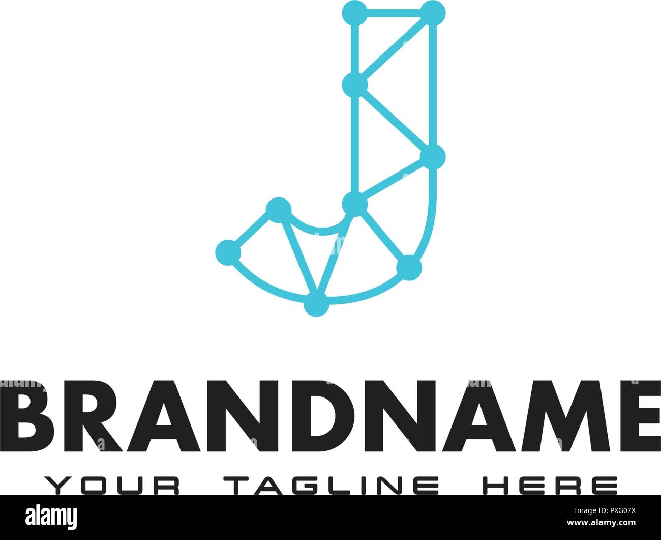 Abstract dot connection logo hi-res stock photography and images - Alamy