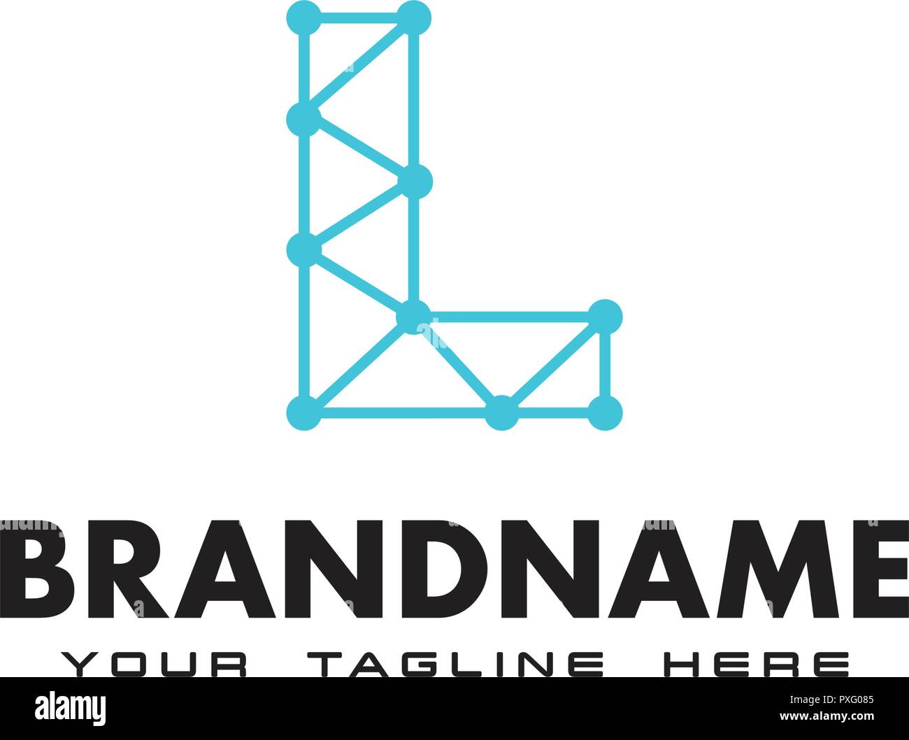 Letter L dot network connection logo Design Template Stock Vector Image ...