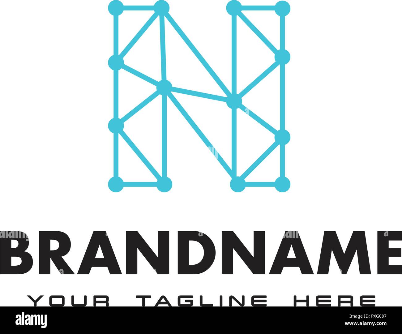 Letter N dot network connection logo Design Template Stock Vector Image ...